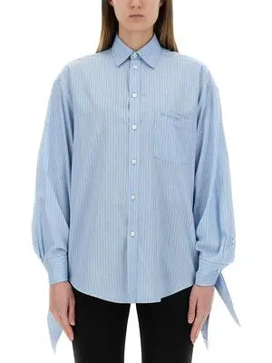 Balenciaga Blouse With Knotted Cuffs - Baby Blue