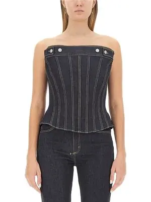 Alexander McQueen Bustier Top - Denim