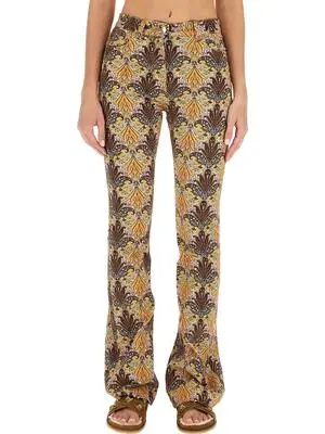 Etro Paisley Print Slim Fit Jeans - Multicolour