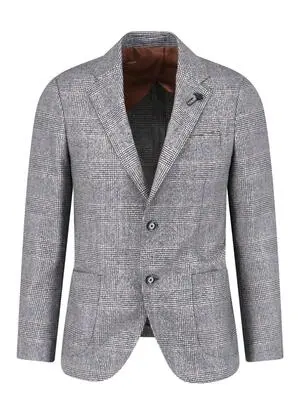 Giorgio Armani Single-Breasted Virgin Wool Blazer Gray