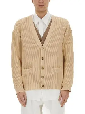 Moschino Organic Cotton Blend Cardigan - Beige