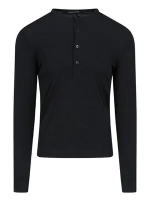 TOM FORD Henley' T-shirt - Black