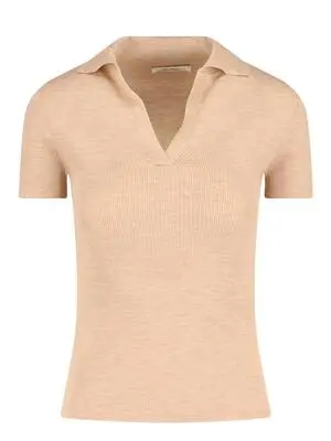 ZANONE Virgin Wool Polo Shirt - Beige