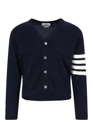 Thom Browne 4-bar Crop Cardigan - Blue