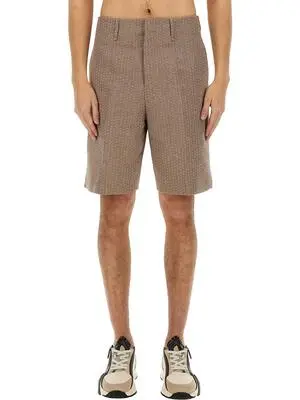 Fendi Jacquard Bermuda Shorts - Beige