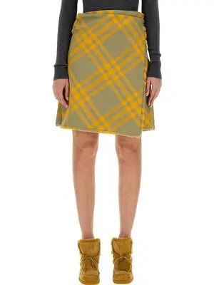 Burberry Wool-blend Kilt - Yellow