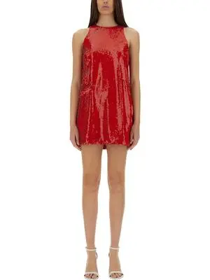 MSGM Sequined Dress - Red