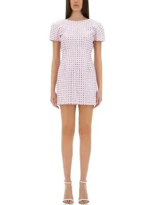 Sportmax Mini Dress With Rhinestones - Pink