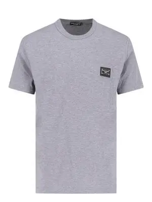 Dolce & Gabbana Logo T-shirt With Plaque - Gray