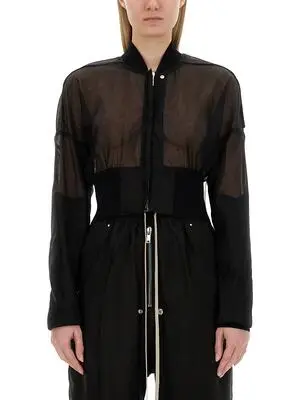 Rick Owens Cropped Cotton Jacket - Black
