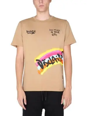 DISCLAIMER T-shirt With Screen Print - Brown