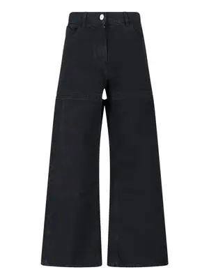Attico Cut-out Flared Jeans - Black