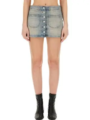 COURREGES Regular Fit Mini Skirt - Denim