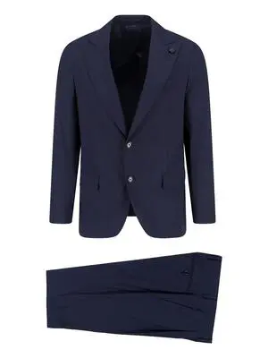 Giorgio Armani Single-breasted Virgin Wool Suit - Blue