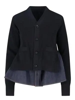 Sacai Layered Cardigan - Black