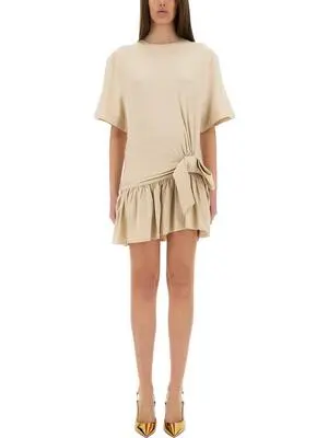 Rabanne Mini Dress With Bow - Beige