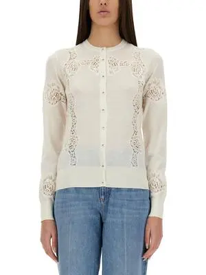 Dolce & Gabbana Cashmere And Silk Cardigan Ivory