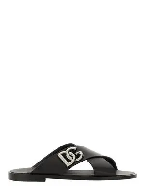 Dolce & Gabbana Leather Sandals - Black