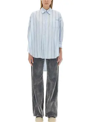 Marni Asymmetrical Striped Shirt - Azure