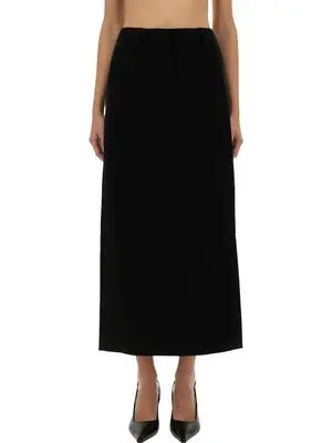 Michael Kors Textured Crepe Maxi Skirt - Black