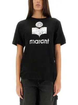 MARANT ETOILE Zewel Linen T-Shirt Black