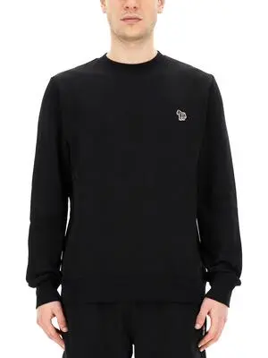 Paul Smith Sweatshirt With Zebra Embroidery - Black