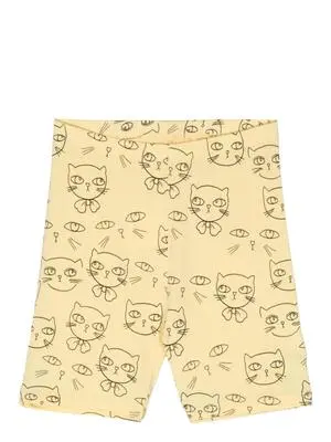 MINI RODINI Printed Bike Shorts - Yellow