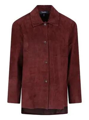 Max Mara Suede Shirt Jacket - Red