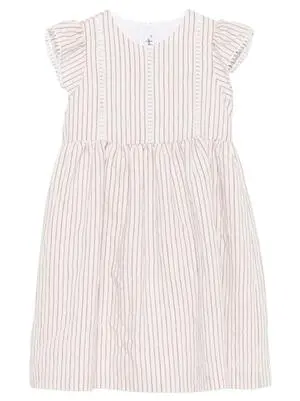 IL GUFO Striped Viscose Blend Short Sleeve Dress - Pink