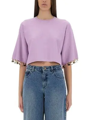 Rabanne Knit Crop T-shirt - Lilac