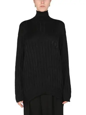 Balenciaga Oversized Turtleneck Pullover - Black