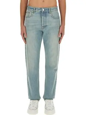 Valentino Garavani Straight-leg Cotton Trousers - Denim