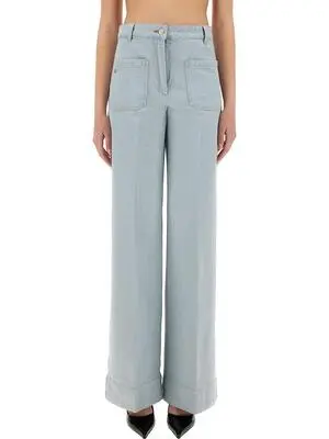 Victoria Beckham Alina Wide Leg Jeans - Baby Blue