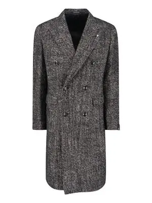 Tagliatore Pino Lerario Double-breasted Coat - Black