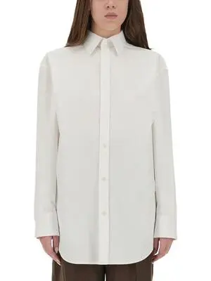 Saint Laurent Cassandre Cotton Poplin Shirt - Ivory