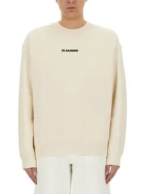 JIL SANDER Sweatshirt With Logo - Ivory