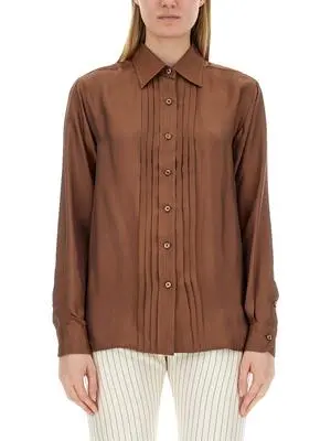 TOM FORD Twill Button-down Shirt - Brown