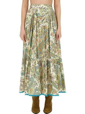 Etro Full Length Printed Skirt - Green