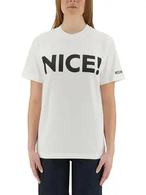 Moschino T-shirt With Front Logo - White