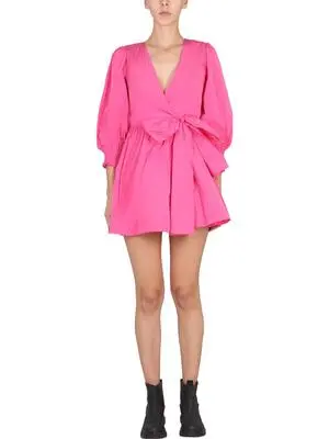 Red Valentino Taffeta Mini Dress - Fuchsia