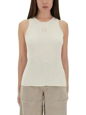Fendi Logo Tank Top - White