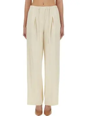 Theory Pleated Trousers - Ivory