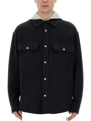 Palm Angels Monogram Shirt Jacket - Black