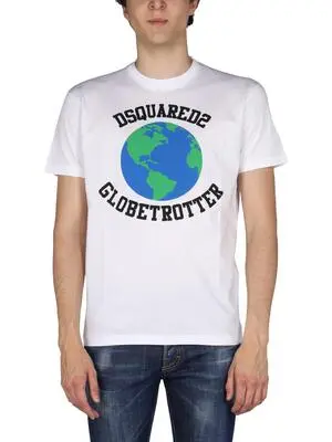 Dsquared2 Globetrotter" T-shirt With Print - White