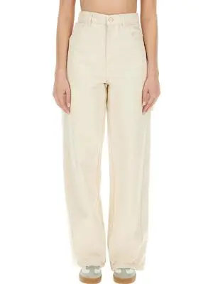 Max Mara Wide Leg Cotton Pants - White