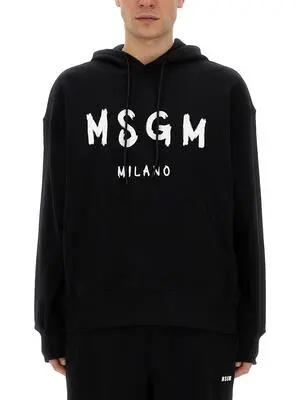 MSGM Brushed Logo Sweatshirt - Black