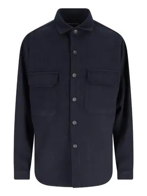 WHITE SAND Wool Blend Shirt Blue