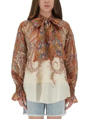 Zimmermann Rhiannon Blouse With Bow - Multicolour