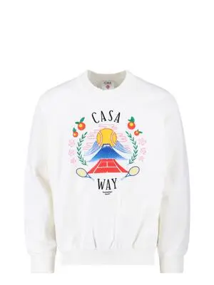 Casablanca Casa Way Mountain Logo Sweatshirt - White