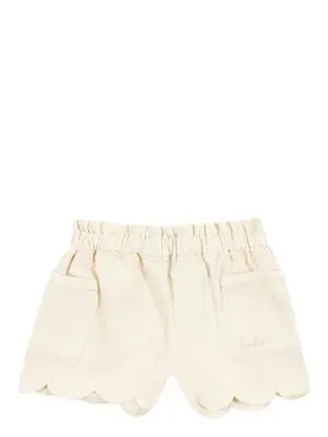 BONTON Scalloped Hem Short - Powder